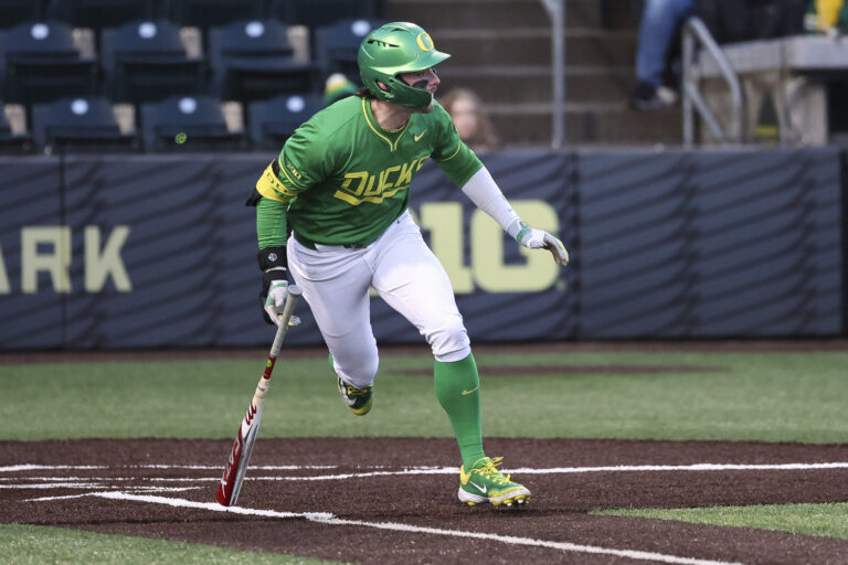 Oregon’s Mason Neville is surging and MLB scouts are watching ...